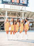 Orange & White Overall Bib Checkerboard Dress – Josie's Boutique