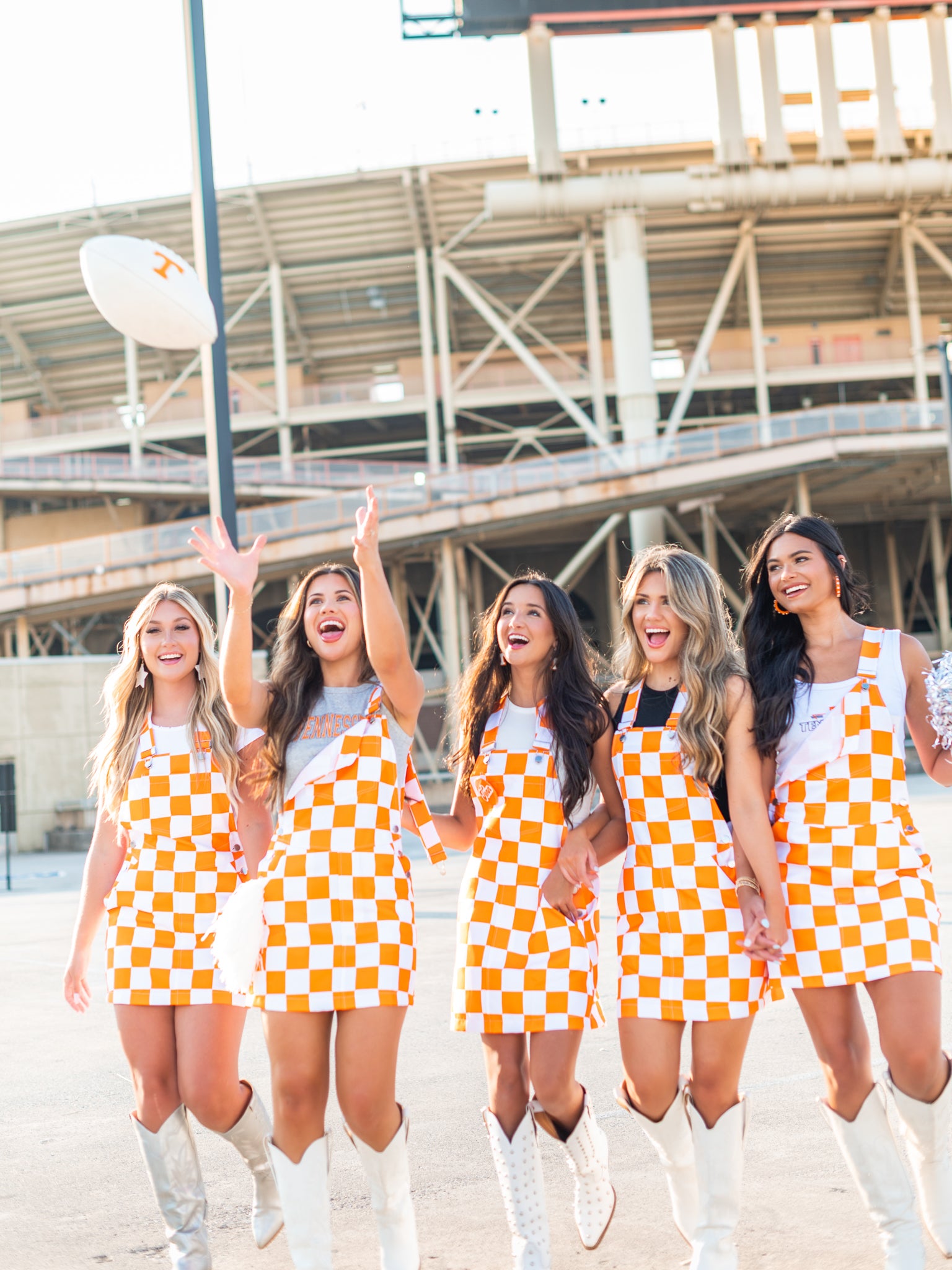 Orange & White Overall Bib Checkerboard Dress – Josie's Boutique